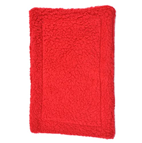 NC Hamster, Chinchilla, Rabbit Warm pad, Lamb Wool, Thickened pet nest pad, Hamster Sleeping pad, Hamster cage Placement pad Bright red