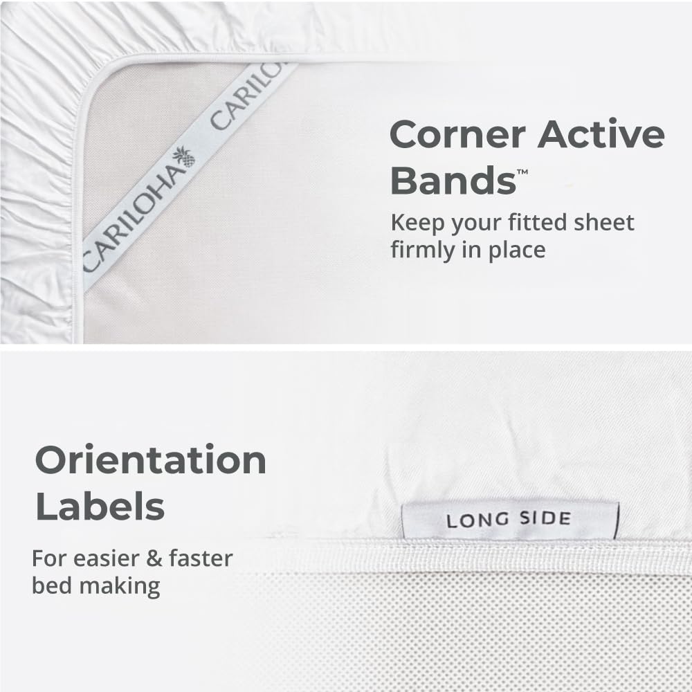 Cariloha Classic 4-Piece Twill Sheet Set | Beach Linen | King | Viscose Material | Allergy Resistant and Extra Soft | Cooling for Hot Sleepers | Corner Bands
