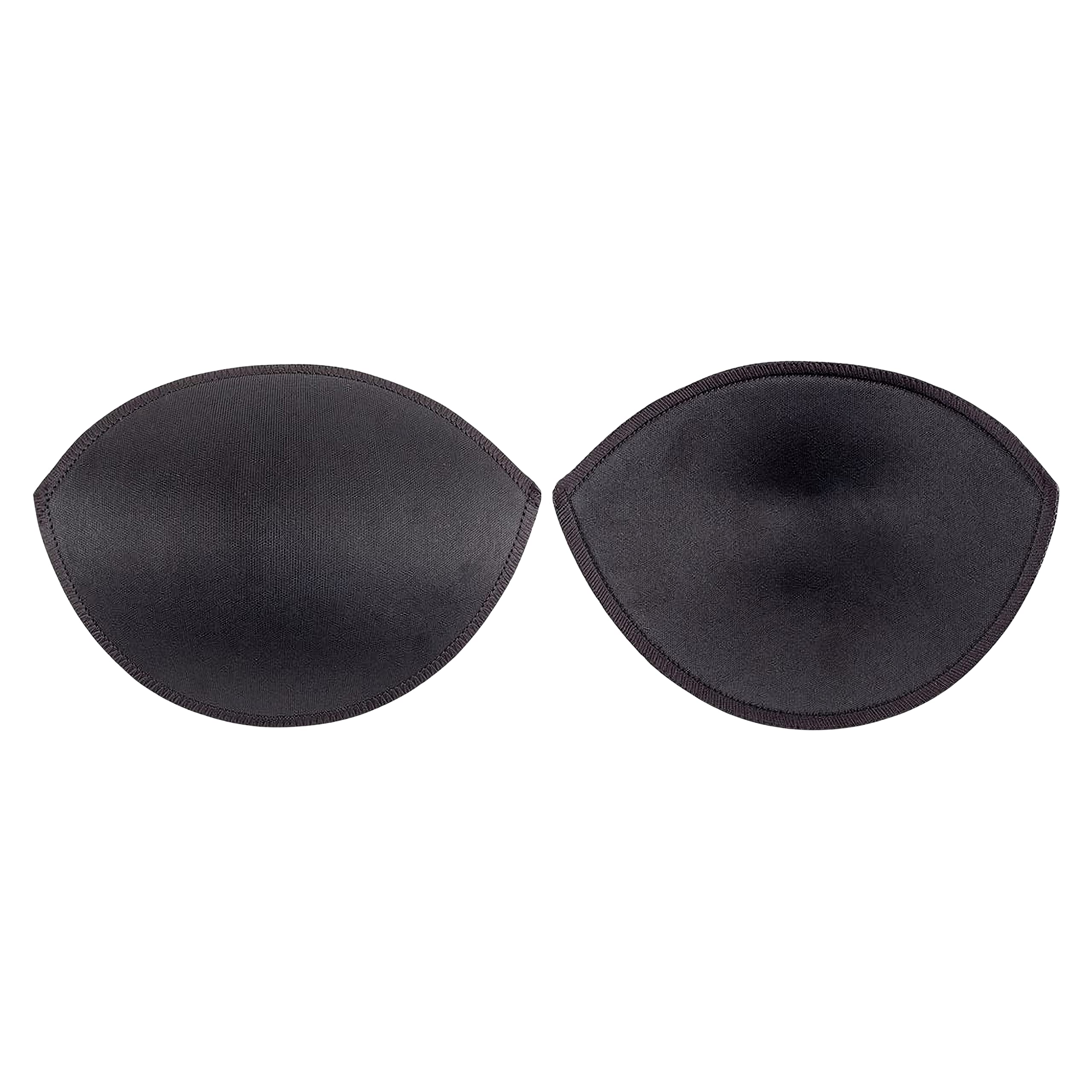 ButtonMode Un-Padded Bra Cups Insert or Sew In, Instant Shape + Support, Chest Crease Reducer for Bridal, Bridesmaid, Dresses, Black, Unpadded Size B, 1 Pair