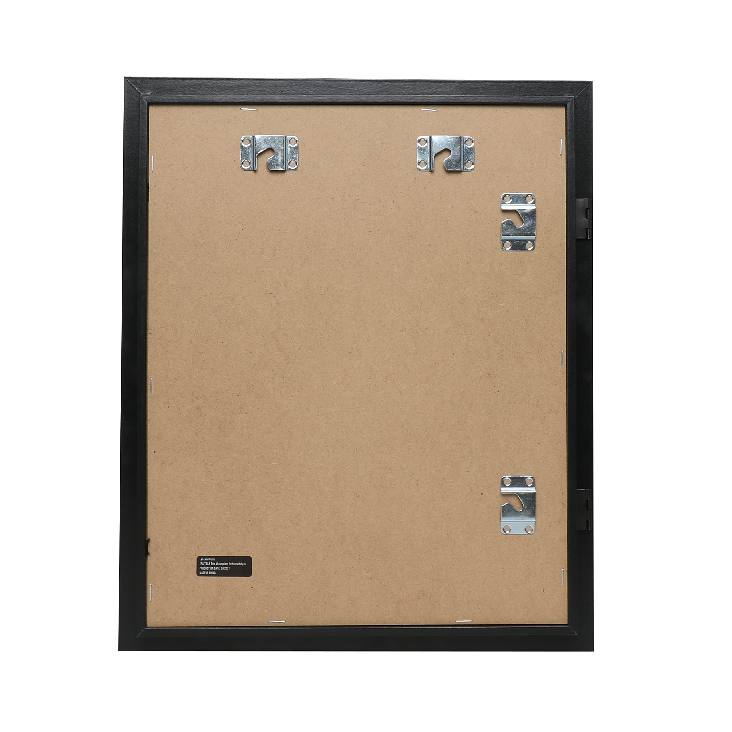 FrameWorks 10β x 12.5β Black Wooden Kid Art Frame with Gallery Style Edges, Tempered Glass, and Elastic Straps