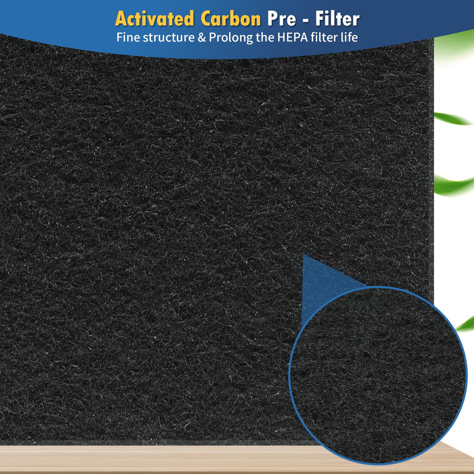 DerBlue 2 Pack C545 True HEPA Filter & 8 Pcs Carbon Pre-Filters Replacement Filter S for Winix C545, True HEPA Filter and Activated Carbon Filter, Part Number 1712-0096-00