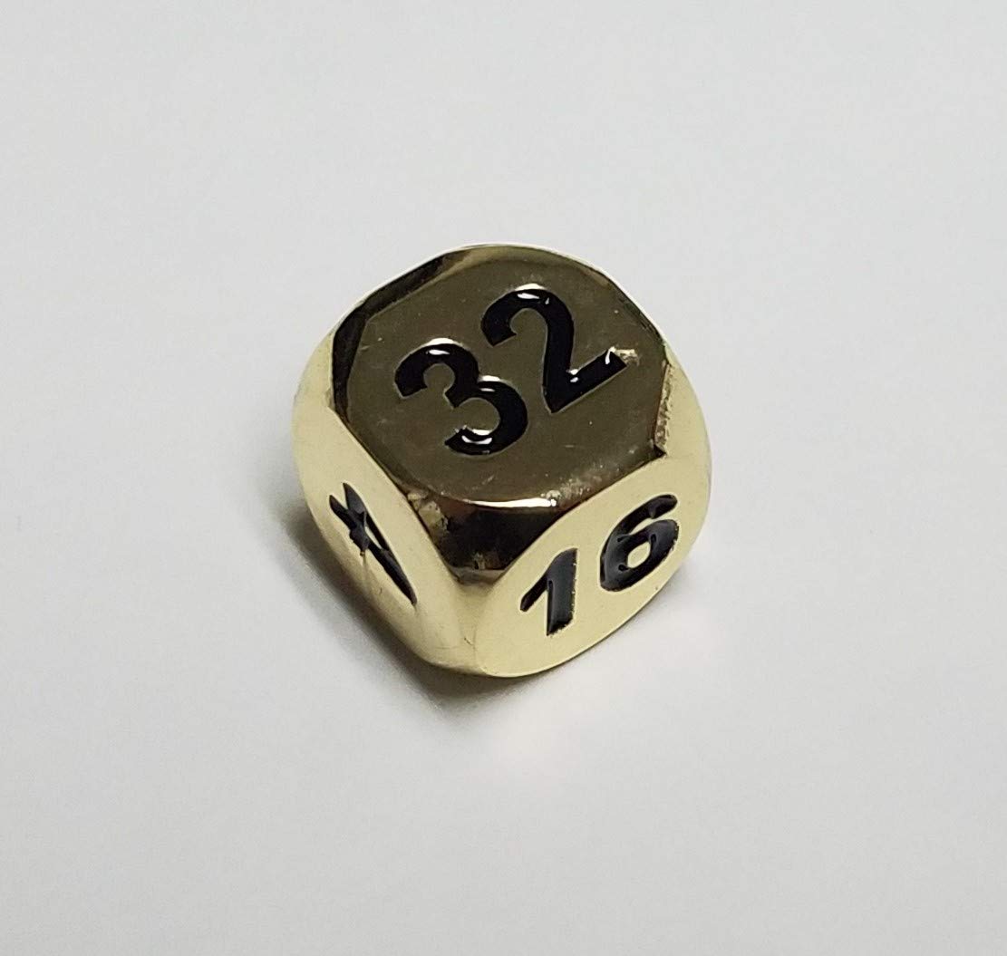 quEmpire Gaming Metal Backgammon Doubling Cube Dice/Gold Color / 16mm