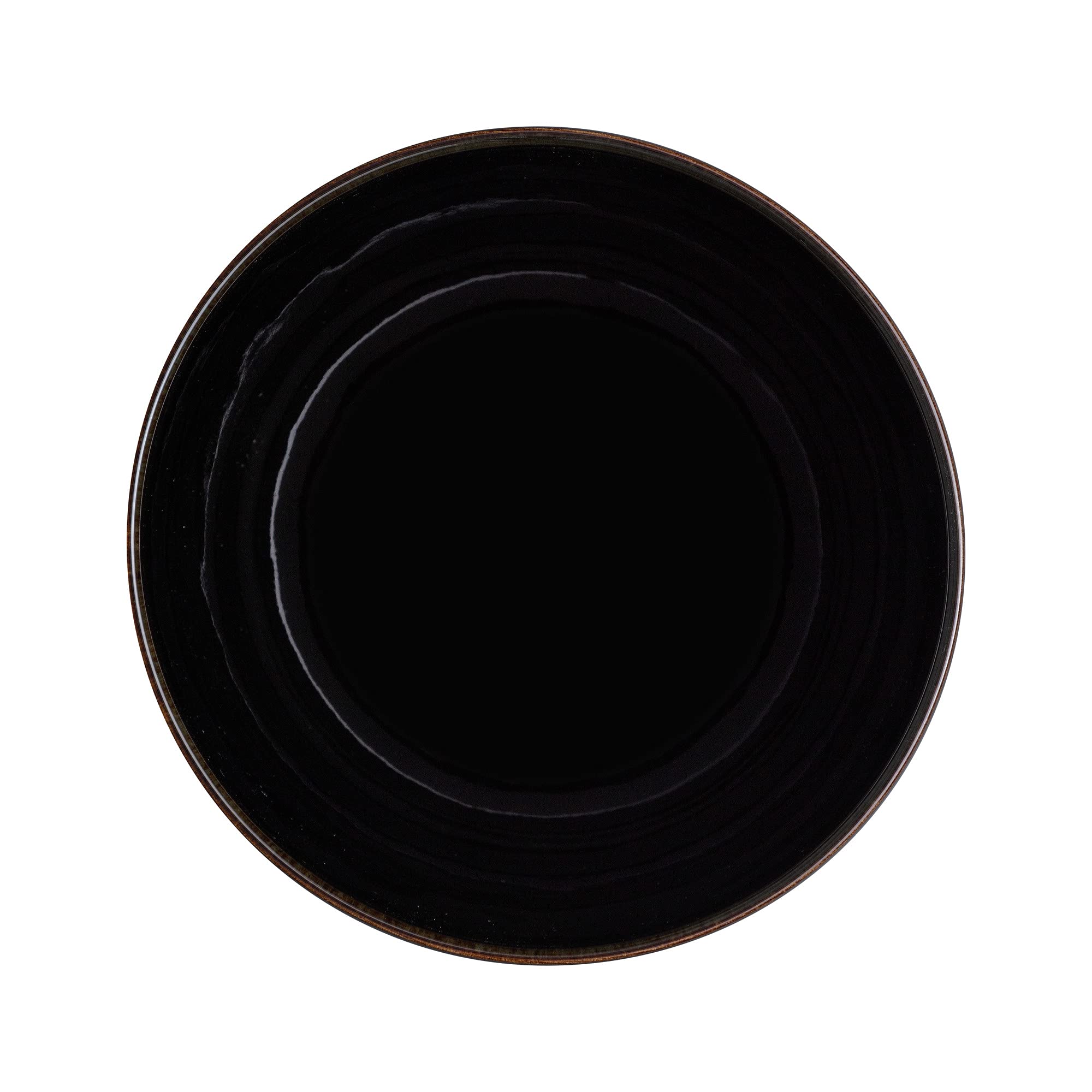 Denby - Halo Deep Noodle Bowls Set of 2 - Reactive Glaze Dishwasher Microwave Safe Crockery 900ml - Black, Grey Ceramic Stoneware Tableware - Chip & Crack Resistant Soup Bowls