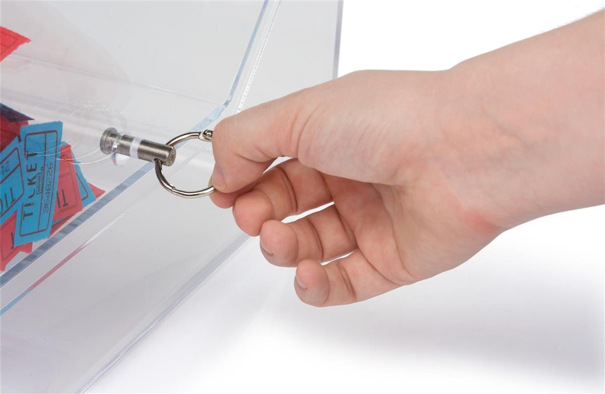 Clear Plexiglas Raffle Drum with Locking Hinged Door for Countertop Usage - Medium