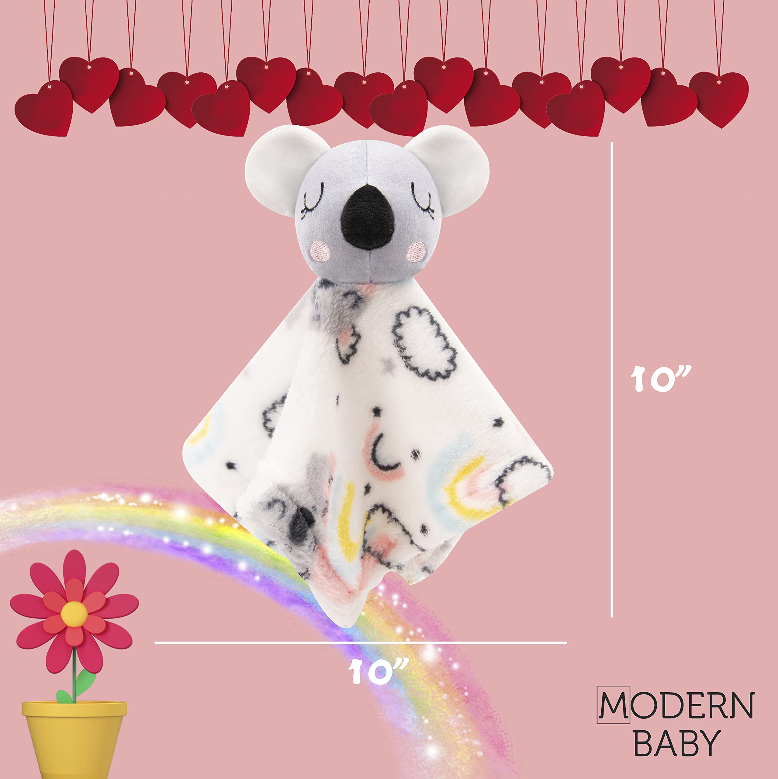 MODERN BABY Super Soft Baby Blanket Set with Security Blanket Lovey Newborn to Toddler Plush Blanket Gift Set