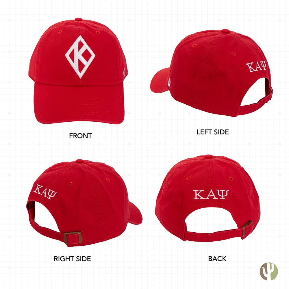Desert Cactus Kappa Alpha Psi Baseball Hat Yo Nupe Brimmed Embroirderd Cap Adjustable Cloth Strap Adult (Style 3) Red