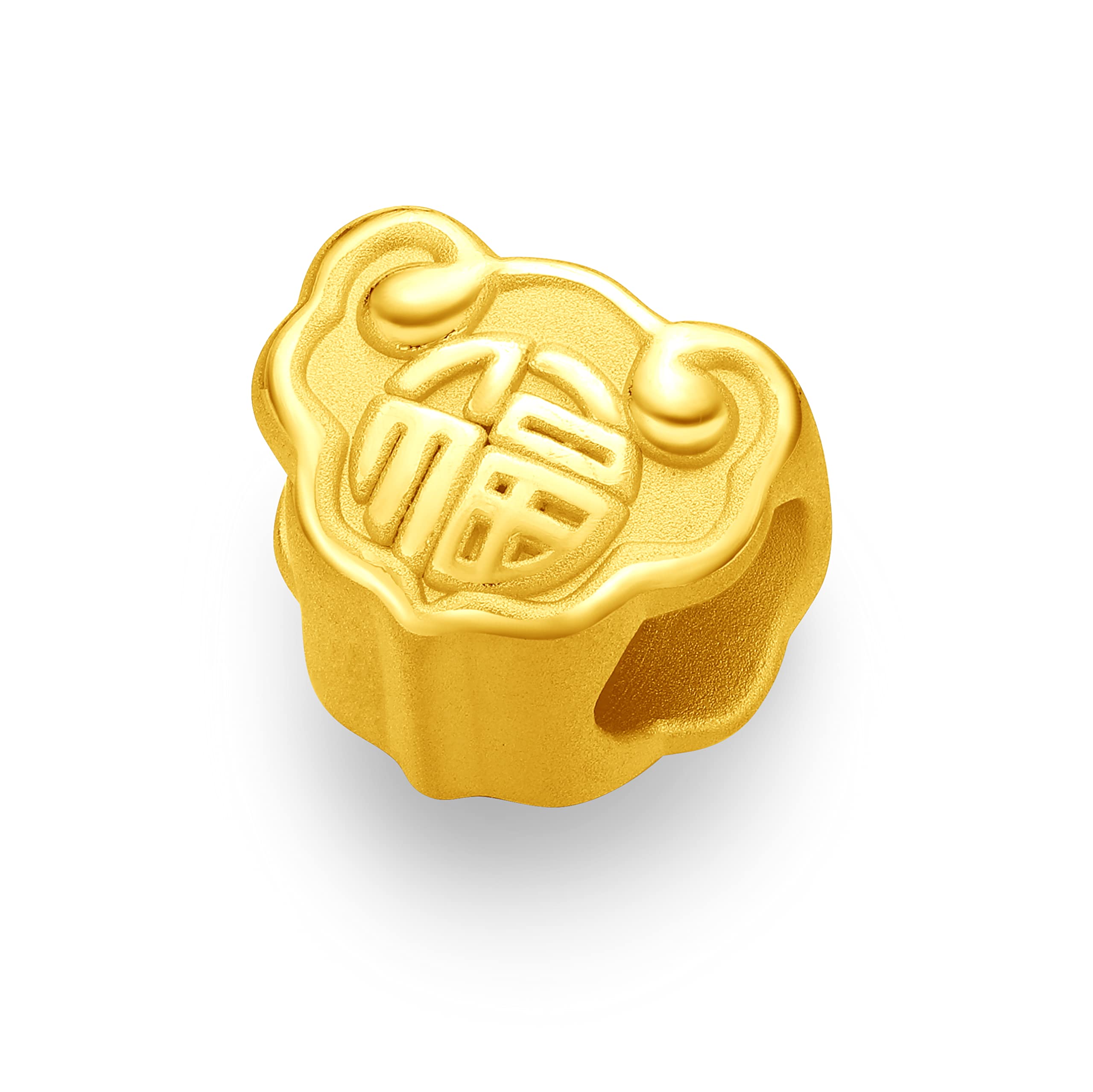 CHOW TAI FOOK 999 Pure 24k Gold Ruyi Beads Charm- Good Fortune