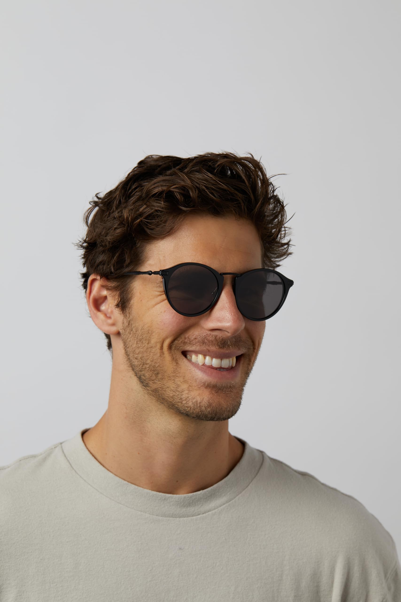 DIFF Harry Potter 2.0 Designer Round Sunglasses for Men and Women UV400 Protection, Tuxedo Black + Yule Ball Grey