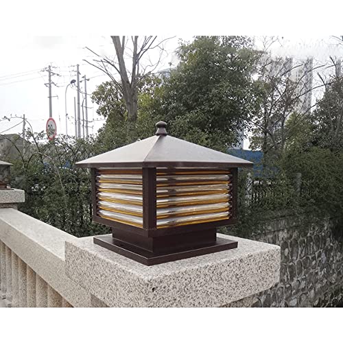 JSBDPHW European Style LED Pillar Lamp Outdoor Courtyard Garden Column Light Waterproof IP65 Aluminum Square Post Light Villa Fence Gate Decoration Landscape Light