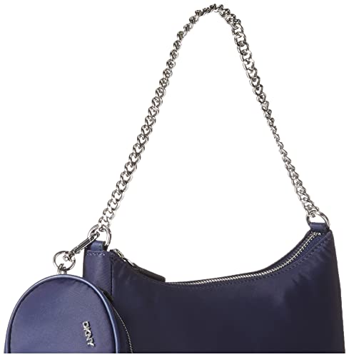 DKNY Women's Sporty Caelynn Pouchette Handbags Crossbody, Indigo/Silver, Medium US