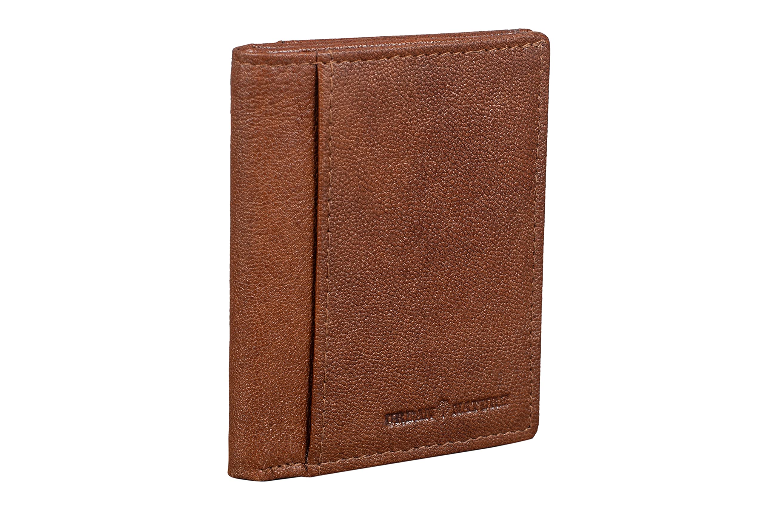 Urban Nature Tan Genuine Leather RFID Protected Slim Billfold Business Card holder Minimalist Wallet