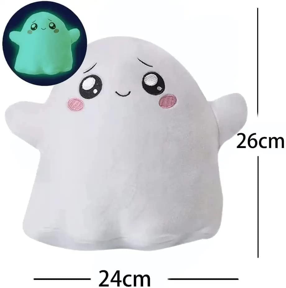 DHGMV Luminous Ghosty Plush Glow in The Dark Ghost, Fluorescent Plush Toy, Foxy and Boxy Plush Gifts for Kids(Ghosty)