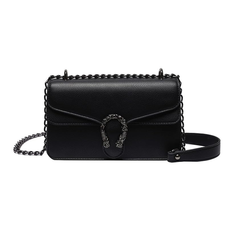 DLLTEC Crossbody Satchel Handbag for Women Snake Print Clutch Purses Cross Body Evening Handbag Chain Strap Shoulder Satchel