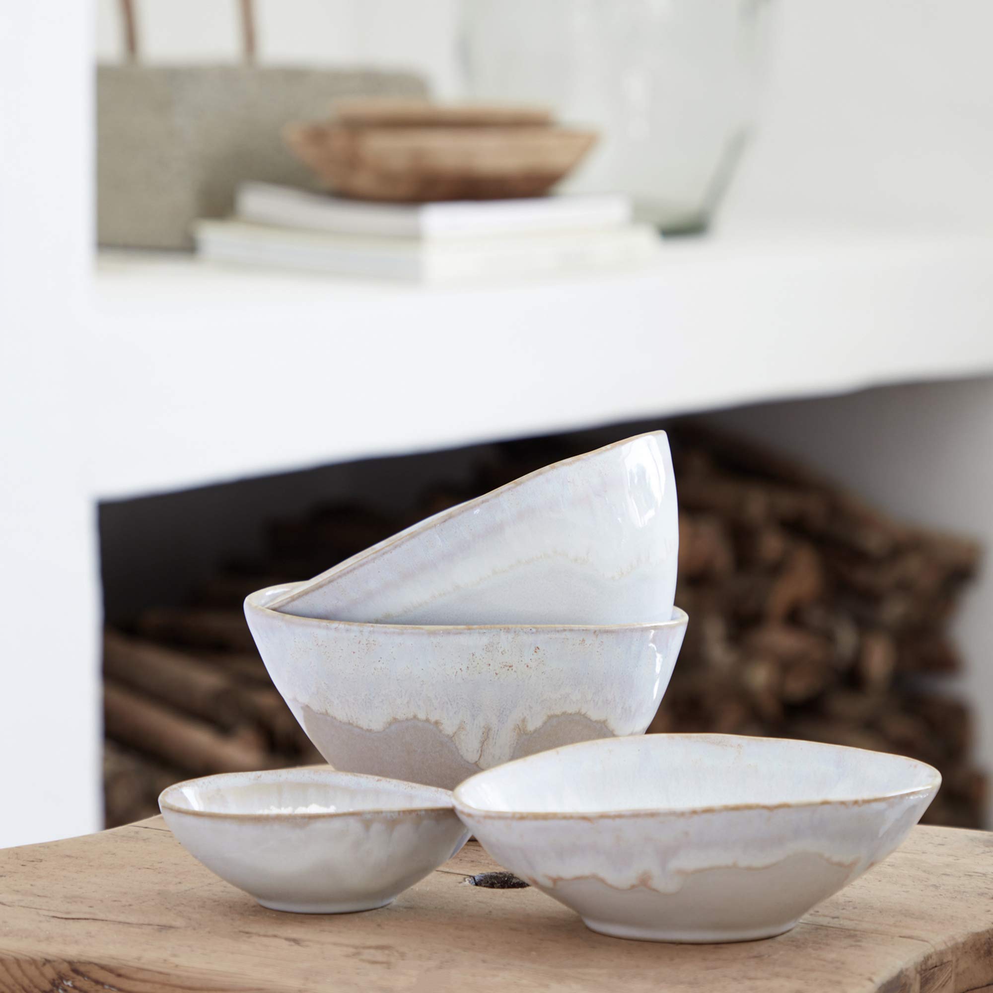 Costa Nova Ceramic Stoneware 15 oz. Oval Soup & Cereal Bowl - Brisa Collection, Sal (White) | Microwave & Dishwasher Safe Dinnerware | Food Safe Glazing | Restaurant Quality Tableware