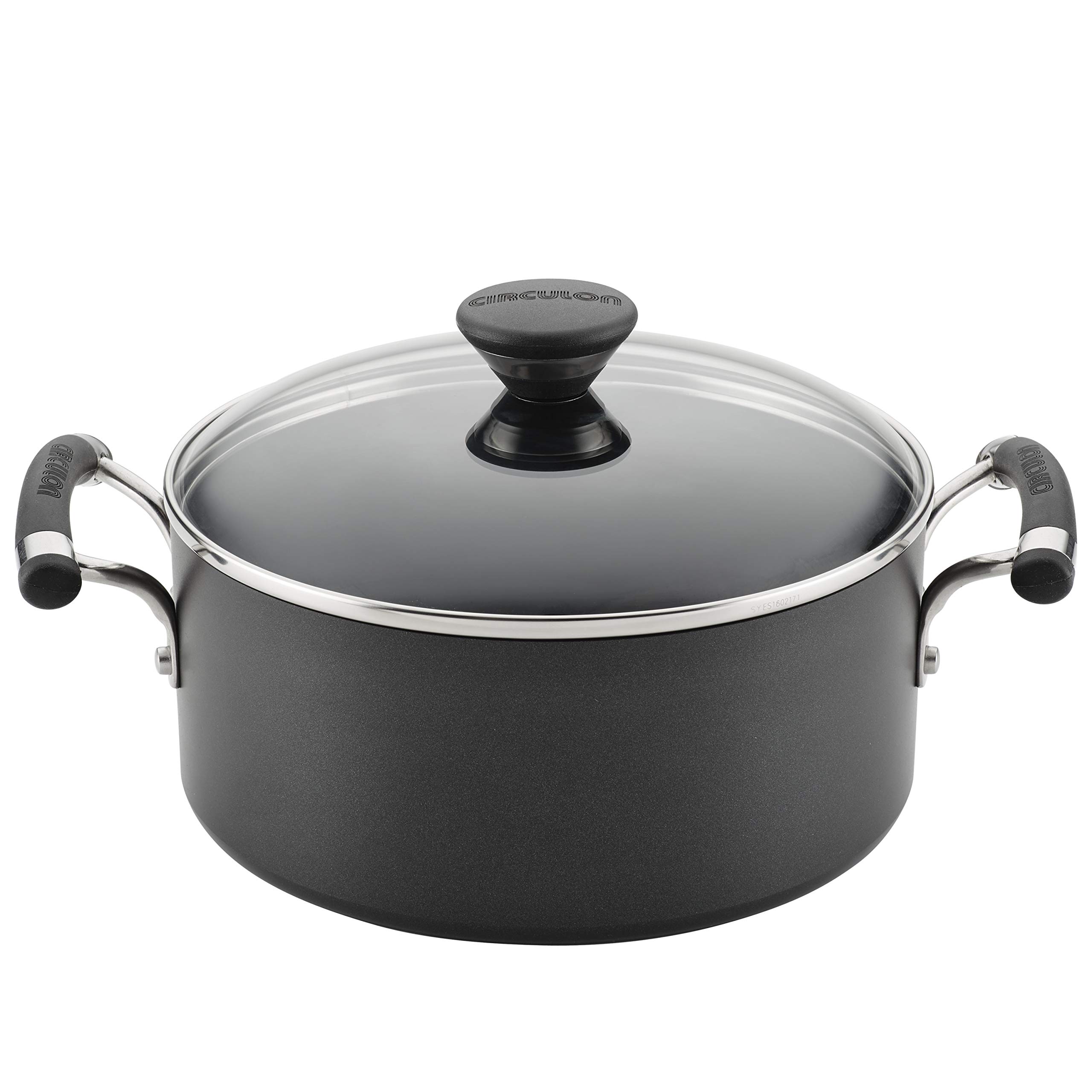 Circulon Acclaim Hard Anodized Nonstick Casserole Dish/ Casserole Pan / Dutch Oven with Lid - 5 Quart, Black