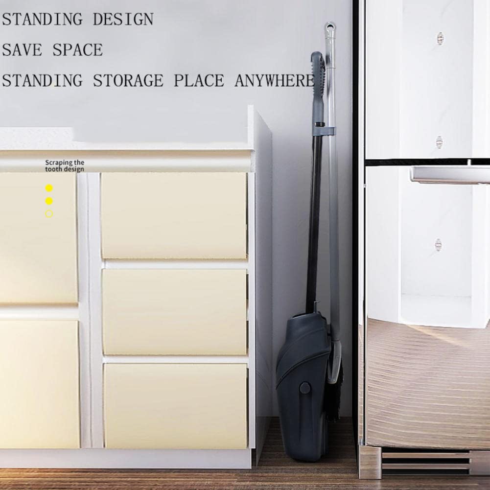 FEMUN Hotel Thickened Plastic Broom Dustpan Combination Home Kitchen Windshield Broom Set Cleaning Garbage Bucket Soft Hair Kitchen Broom dust pan and Broom Combo, for Offices, Dormitories, garages
