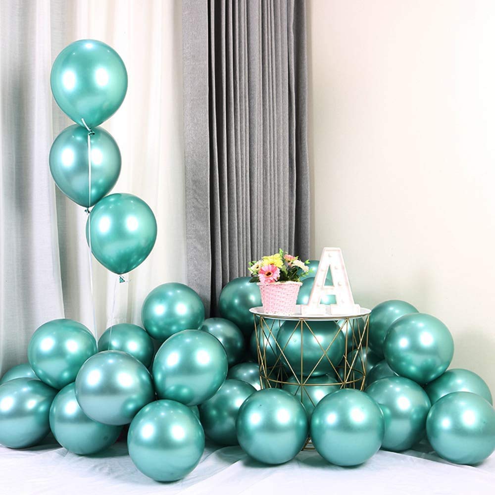 Chrome Silver Balloons 12 inch 50 pcs Metallic Latex Balloons Birthday Party Decoration Helium Balloons