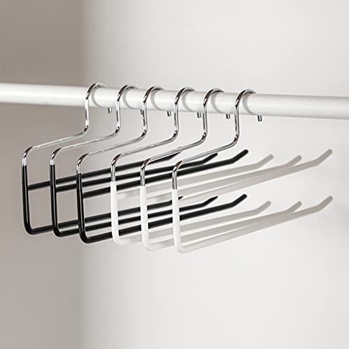 SHIMOYAMA Pants Hangers, 5 Pack, Double Rod Pant Hanger for Jeans, Space-Saving Slack Hangers, Trouser Hangers, Black