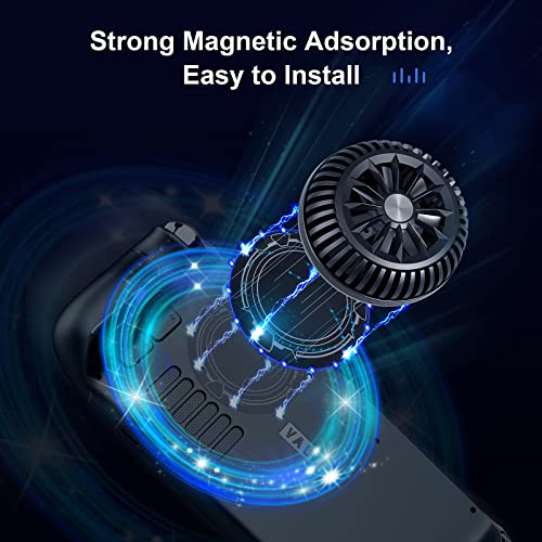 DEVASO Steam Deck Fan, Semiconductor Cooler for Steam Deck with 7-Blade Fan and RGB Colourful Light, 3 Seconds Fast Cooling Magnetic Fan Cooler for Steam Deck OLED, PlayStation Portal, ASUS ROG Ally
