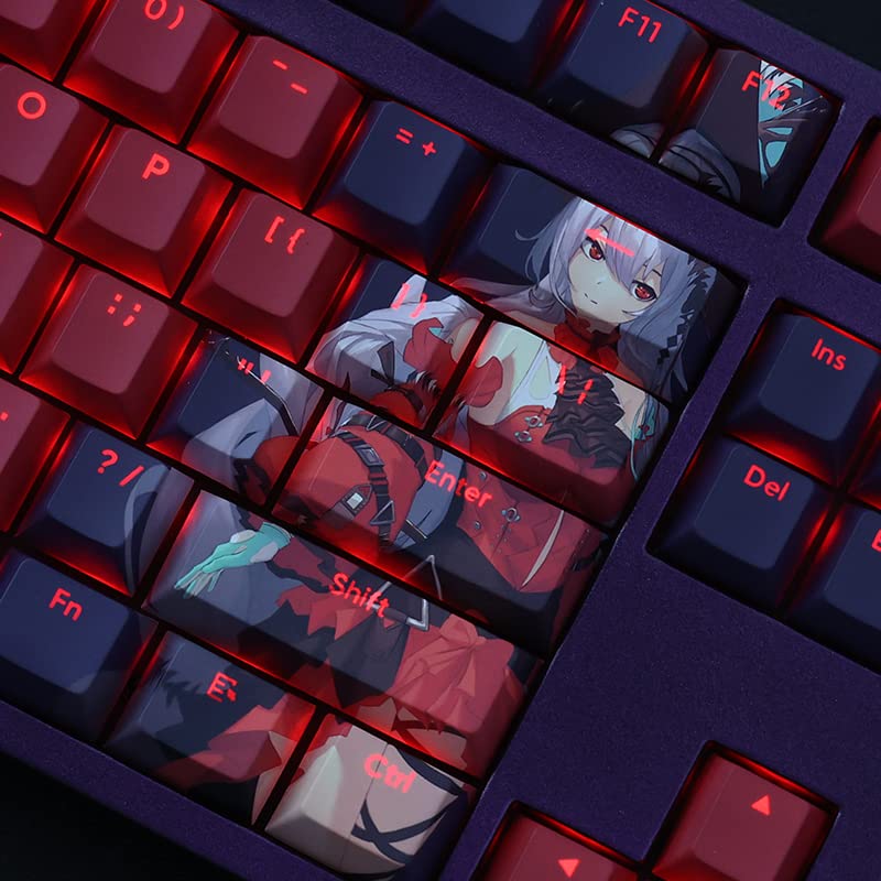 ENTY Arknights Mechanical Keyboard Keycaps Accessories OEM Profile PBT Keycaps Kaltsit Skadi Gaming Keyboard Caps for DIY Mechanical Profile Custom Keycaps (5)