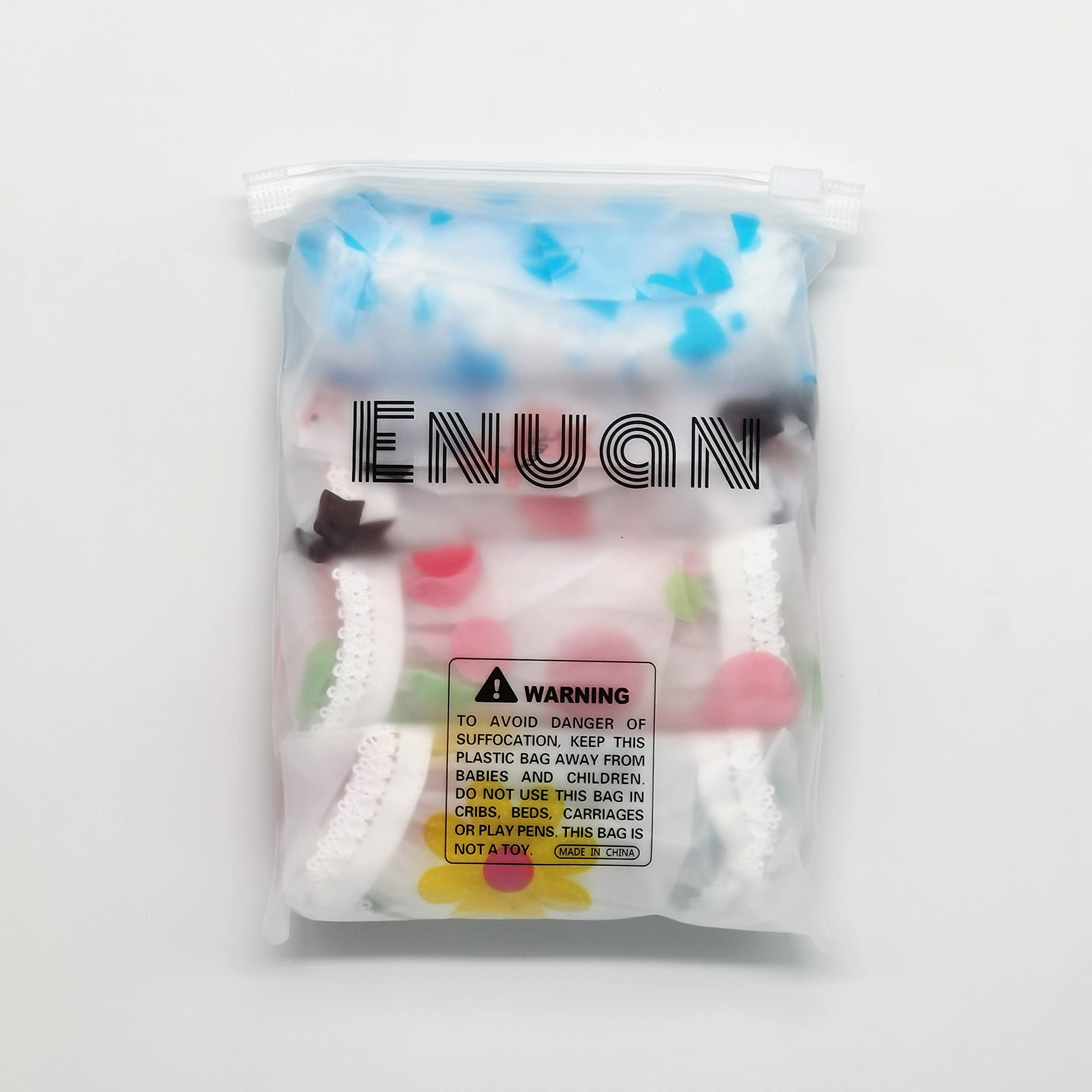 Enuan 4 PCS Waterproof Shower Cap,Elastic Reusable EVA Plastic Bathing Hair Cap for Beauty Salon Spa