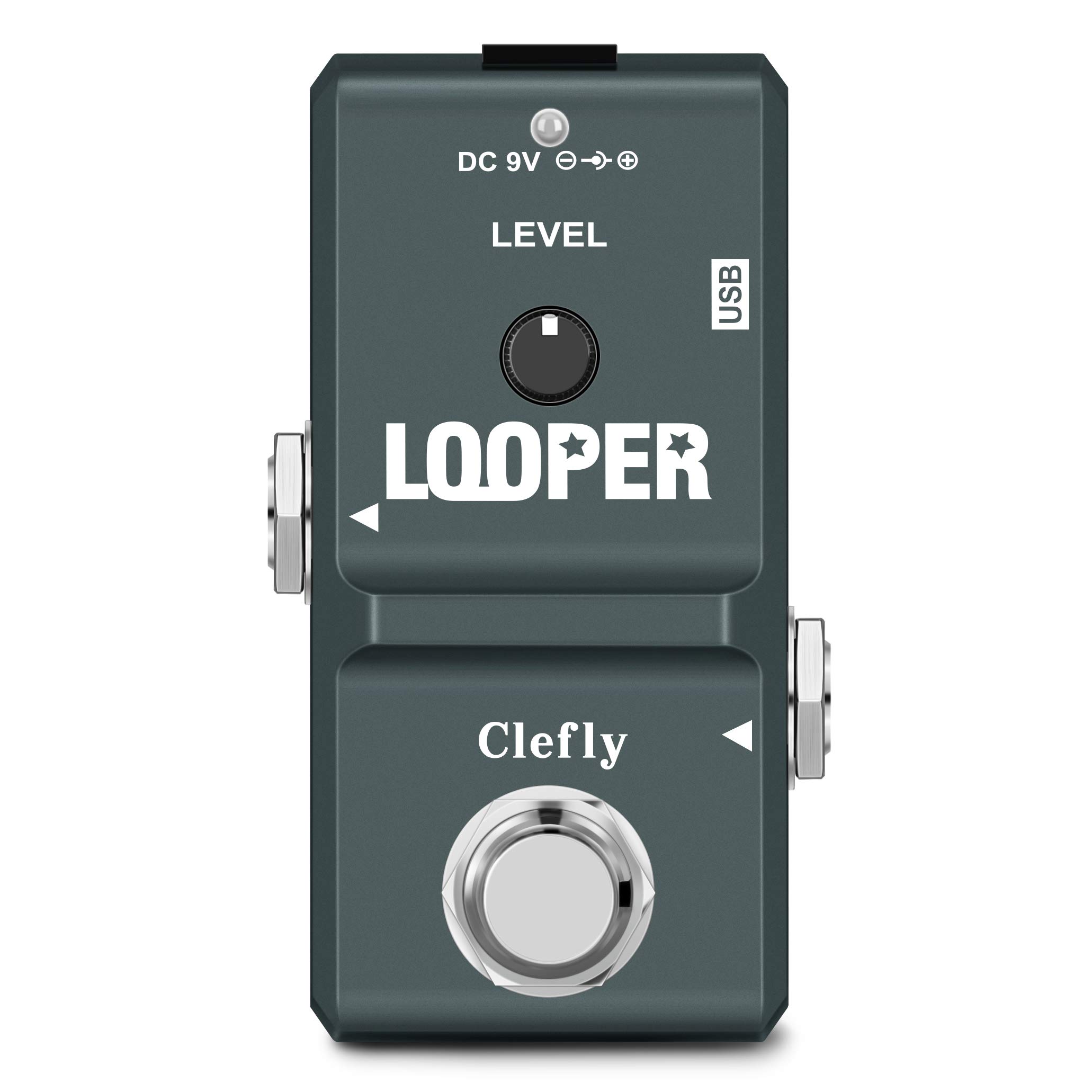 Clefly Tiny Looper Pedal Electric Guitar Effect Loop Pedal 10 Minutes of Looping Unlimited Overdubs USB Port True Bypass