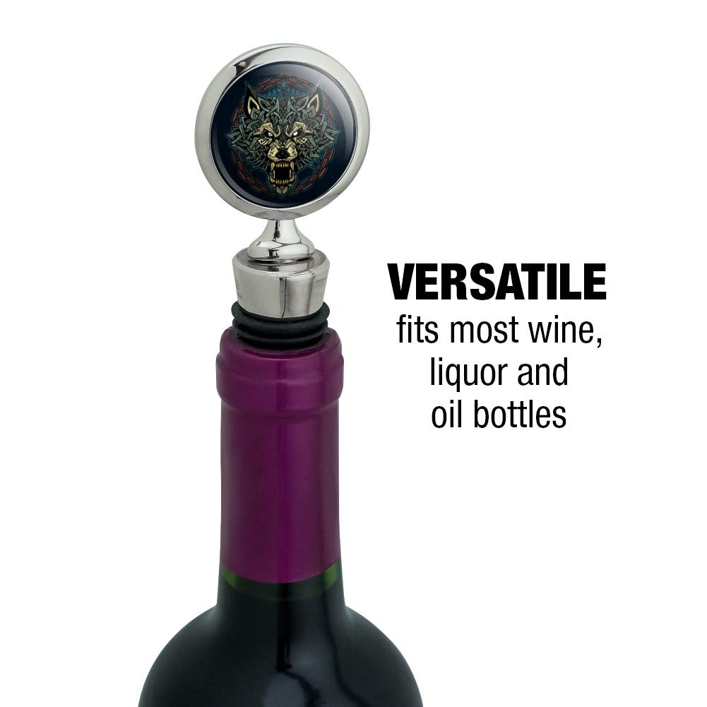 Fenrir Fierce Snarling Wolf In Chains Norse Mythology Wine Bottle Stopper