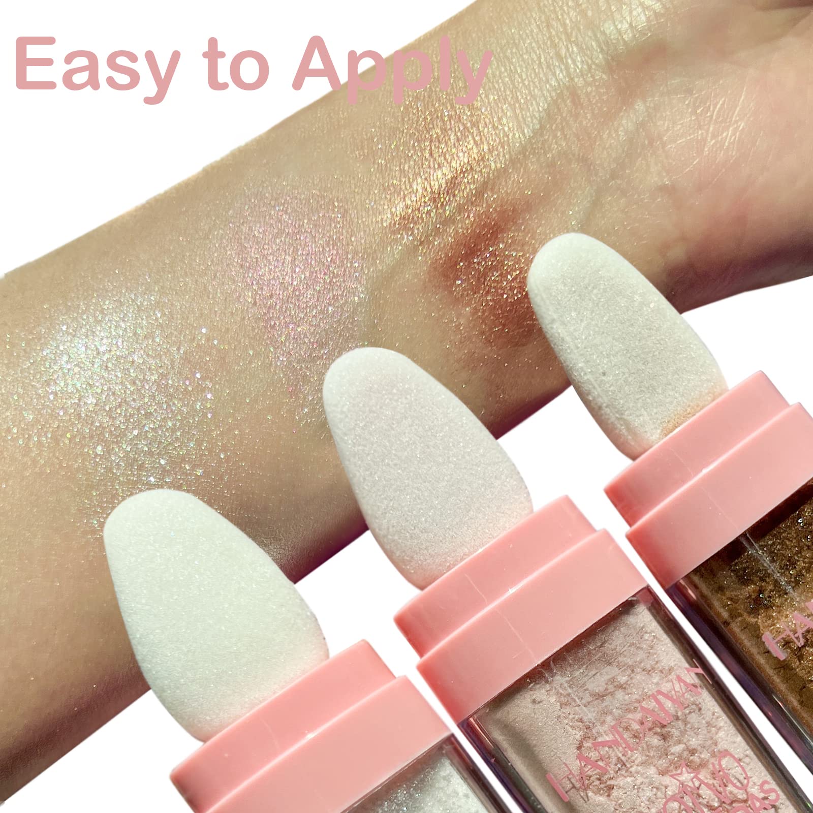 Dulele Body Glitter, Highlighter Stick Body Cheek Hair Cosmetics Contouring Shimmer Highlighter Waterproof Light Face Cosmetics Makeup Set(3 colors)