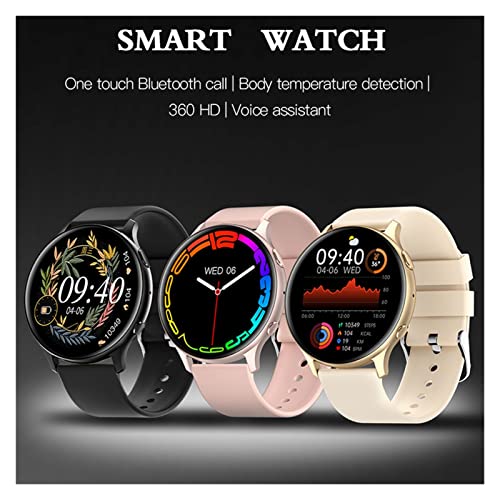 ELYVEN Bluetooth Talking Smart Watch Men and Women Multifunctional Sports Waterproof Voice Assistant Smart Watch Black mesh Belt, Size : A