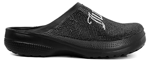 Juicy Couture Womens Slip On Mule - Indoor Outdoor Clogs - Lightweight and Comfortable Shoes with Stylish Rhinestone Design -Cruz Black-6