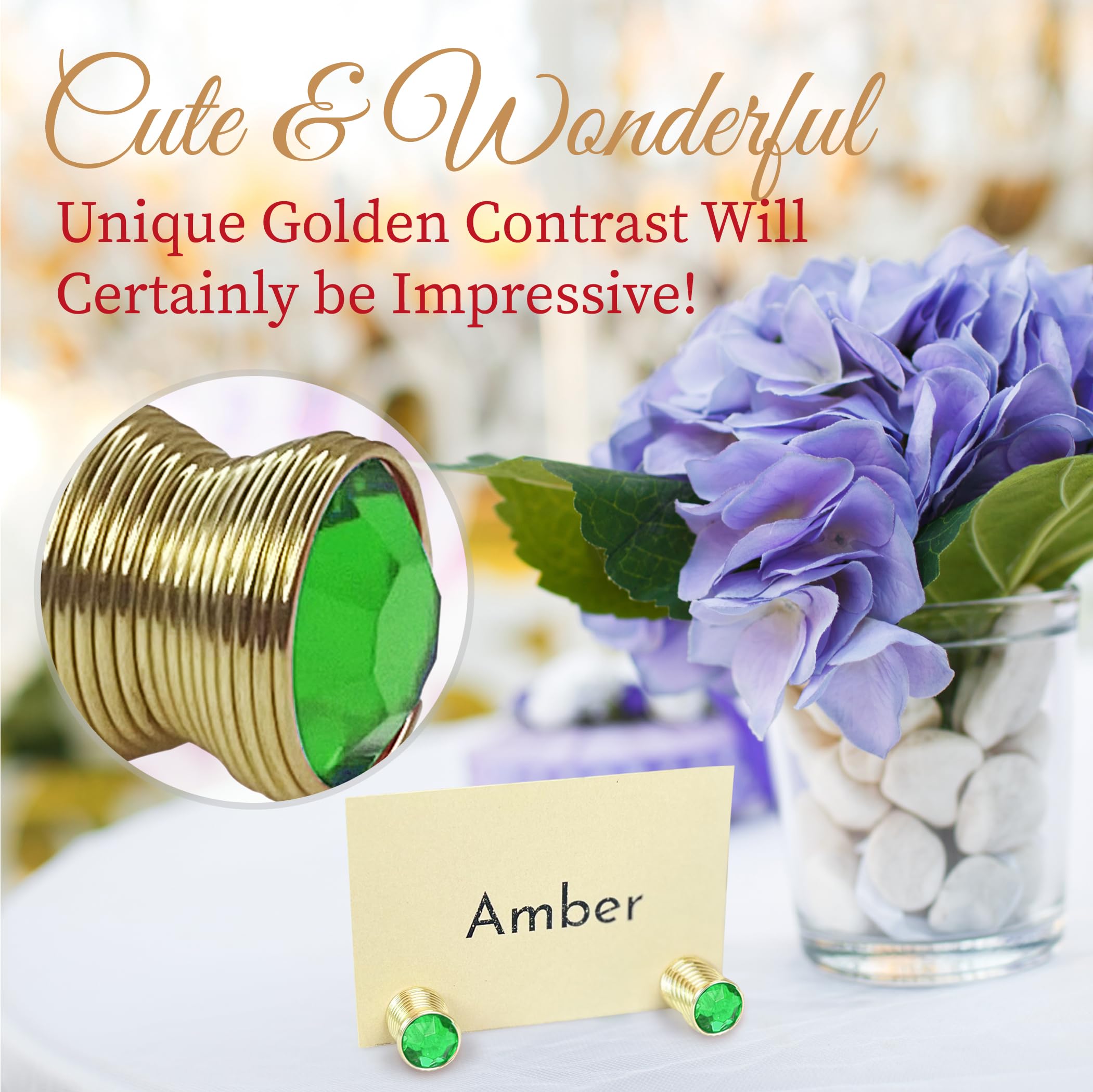 Ideikis 40Pcs.Multipurpose/Place Card Holders/Table Name Card Holder/Small Size Table Card Holder/Menu Clips/Gold Table Card Holder/Mini place card holders/Wedding/Anniversary/Birthday/Party