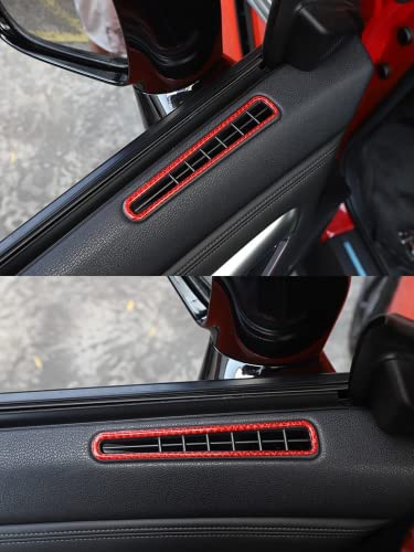 For Nissan GTR R35 2008-2016 Carbon Fiber Window Air Outlet Frame Sticker Interior Car Accessories (Red)