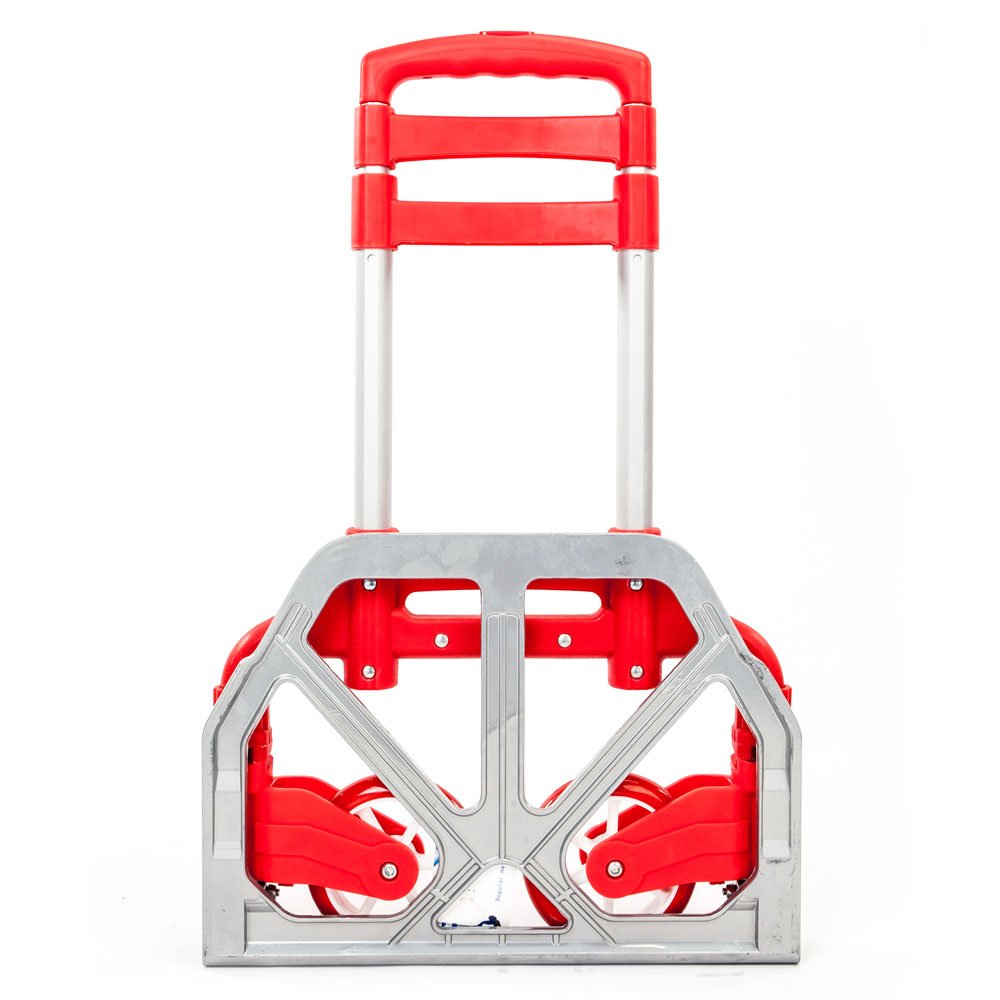 CooTool Folding Hand Truck and Dolly, 220 Lb Capacity Heavy-Duty Luggage Trolley Cart with Telescoping Handle and PP+EVA Wheels
