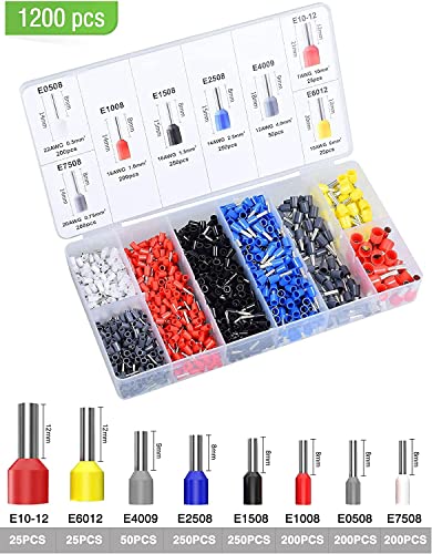 Ferrule Crimping Tool - FORTUNEW® Self-adjustable Wire Crimping Tool Kit AWG 23-7(0.25-10 mm²) with 1200 terminals crimping tool set