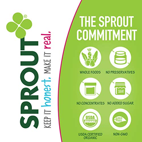 Sprout Organic Baby Food, Stage 2 Pouches, Fruit Veggie & Grain Blend, Blueberry Banana Oatmeal, 3.5 Oz Purees (Pack of 6)