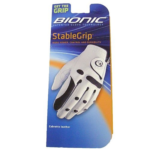 Bionic Stable Grip Golf Glove Mens Classic (White, RIGHT, SMALL)
