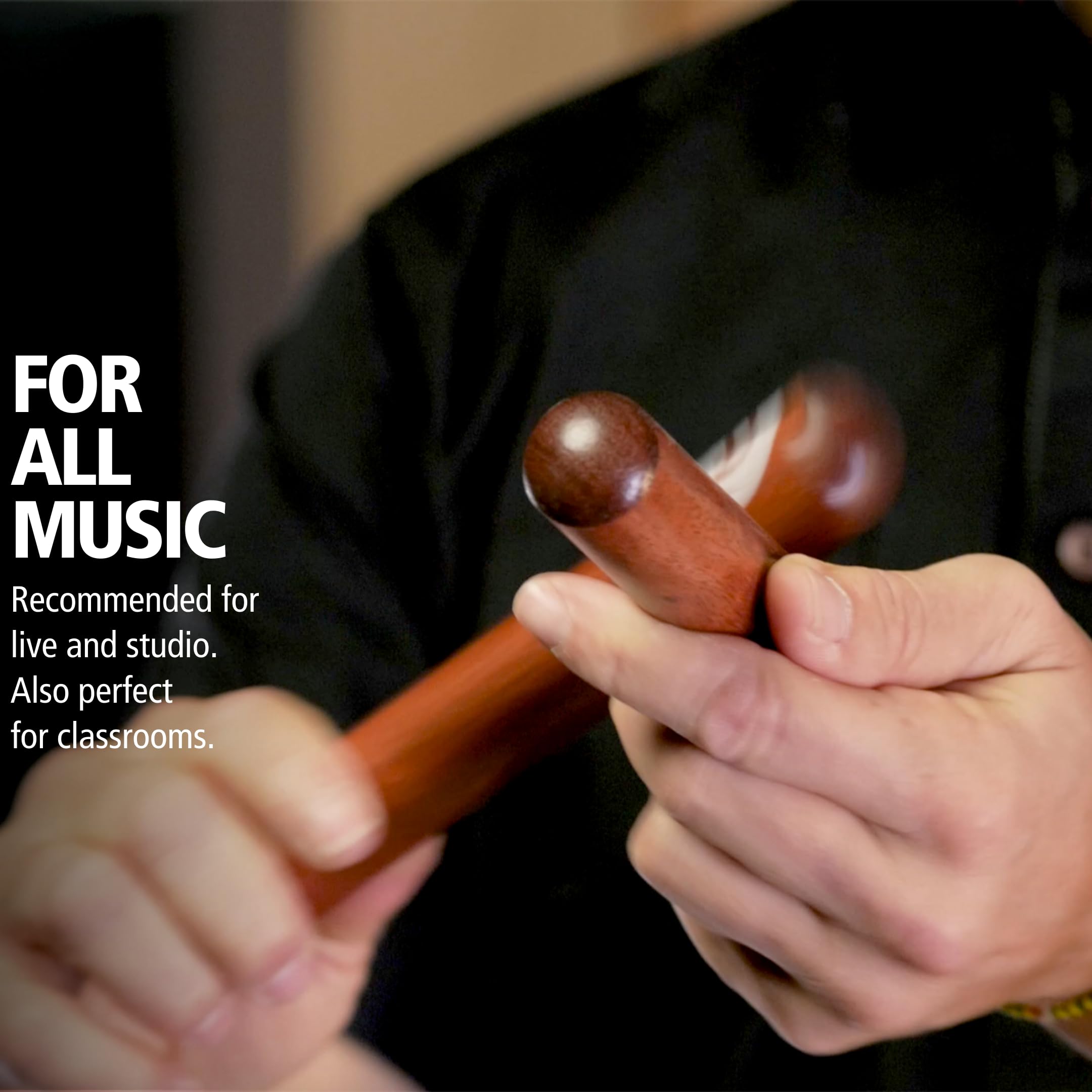 Meinl Percussion Select Hardwood Claves Musical Instrument Sticks โ NOT Made in China โ for Live, Studio and Classrooms, 2-Year Warranty (CL1RW)