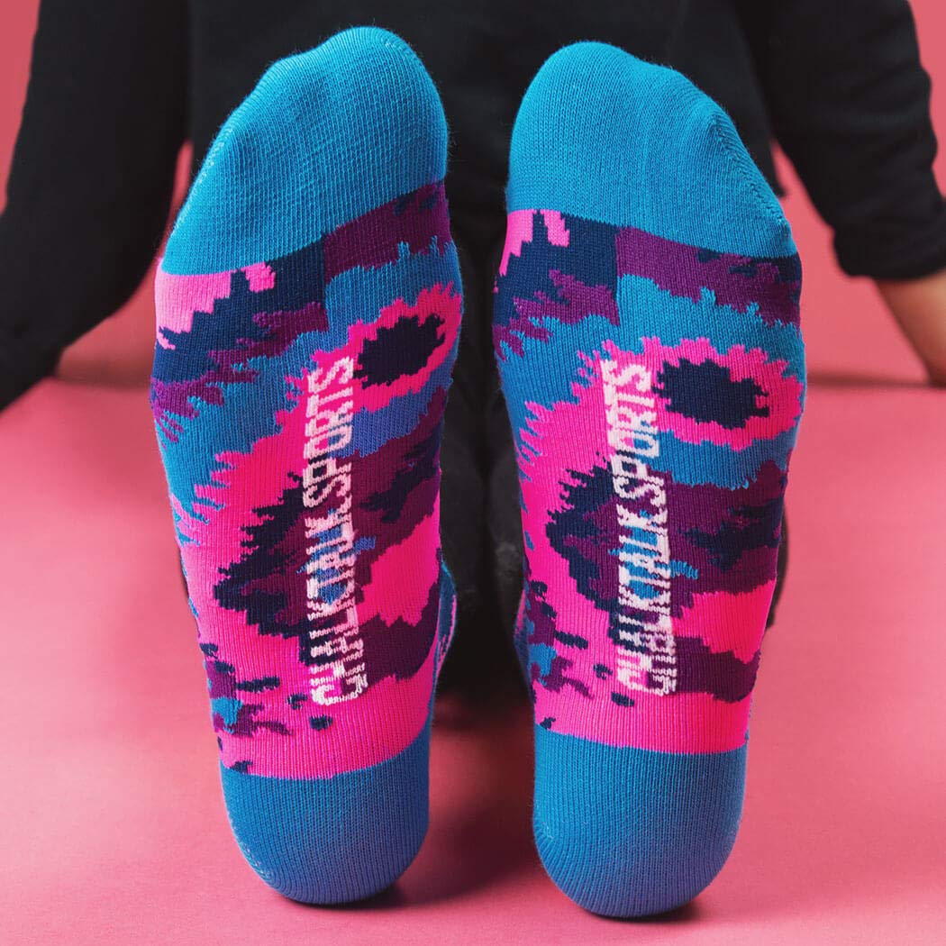 ChalkTalkSPORTS Volleyball Athletic Ankle Socks | Volleyball Tie-Dye Swirl