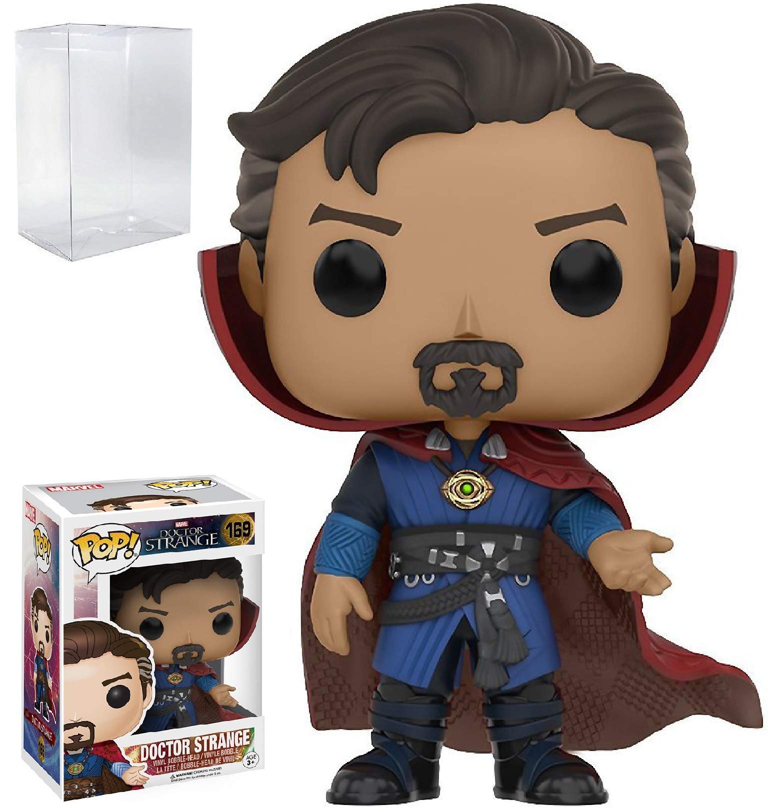 POP Marvel: Doctor Strange - Dr. Strange Funko Pop! Vinyl Figure (Bundled with Compatible Pop Box Protector Case), Multicolor, 3.75 inches