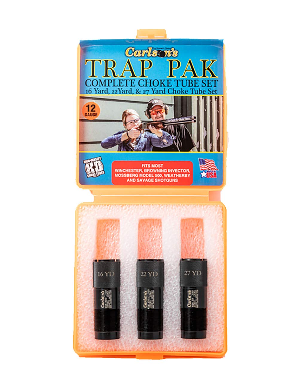 Carlsons Choke Tubes 12 Gauge for Winchester - Browning Inv - Moss 500 [ 3 Pack | Modified, Improved Modified & Full ] Stainless Steel | Trap Pak Choke Tube | Made in USA
