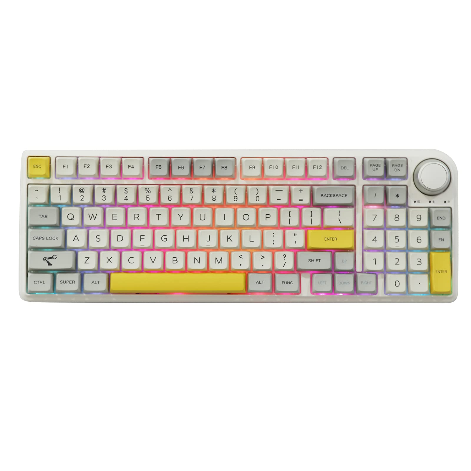 EPOMAKER TH96 96% Hot Swap RGB QMK/VIA Programmable Gasket Mounted Mechanical Gaming Keyboard with South-facing RGB LEDs, MDA Profile Keycaps, Knob Control for Windows/Mac((Theory MDA, Budgerigar)