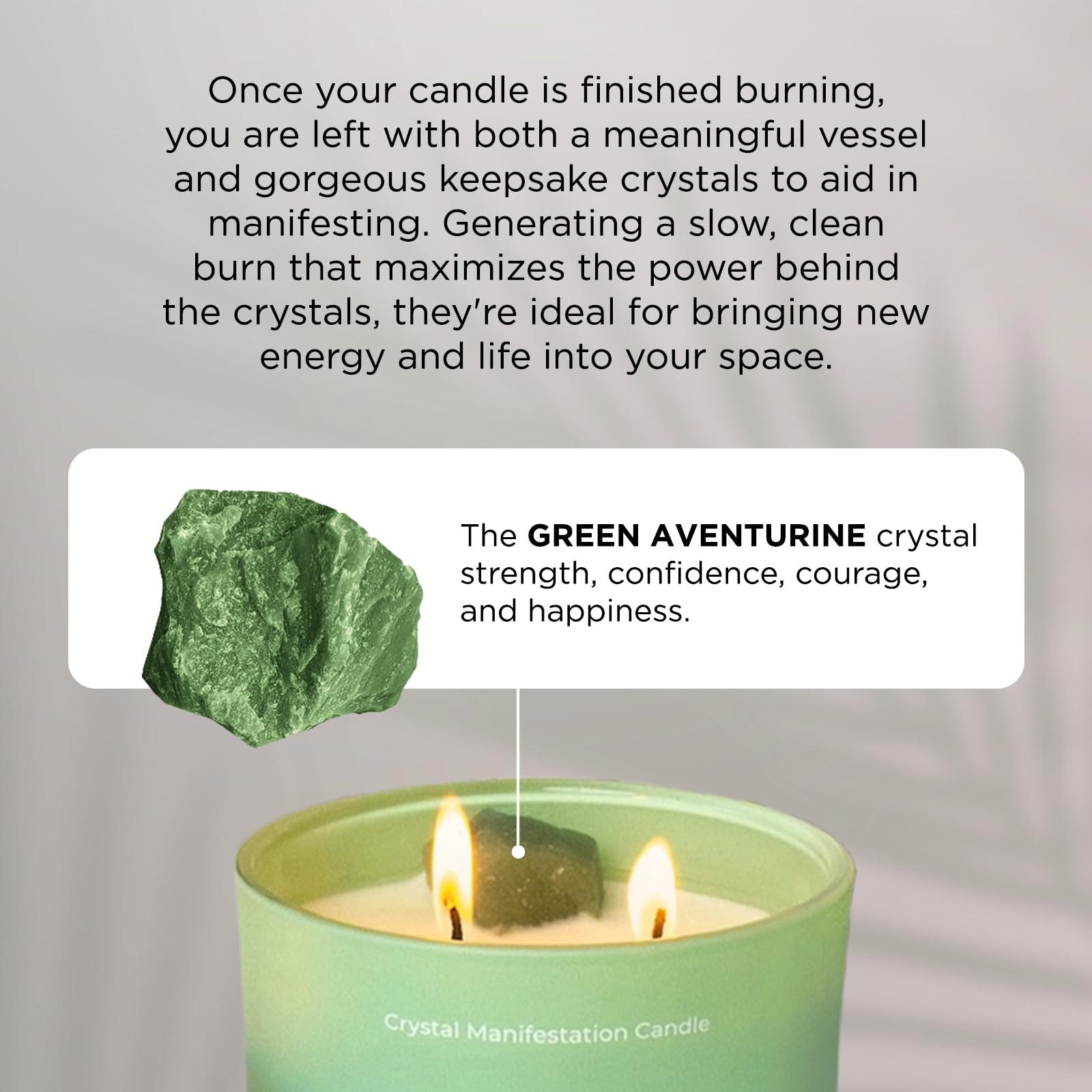 Jill & Ally Peace & Quiet Crystal Manifestation Candle - Grapefruit Scented with Amethyst, 14 oz, Approximately 65 Hours Burn Time, Foster Serenity and Tranquility