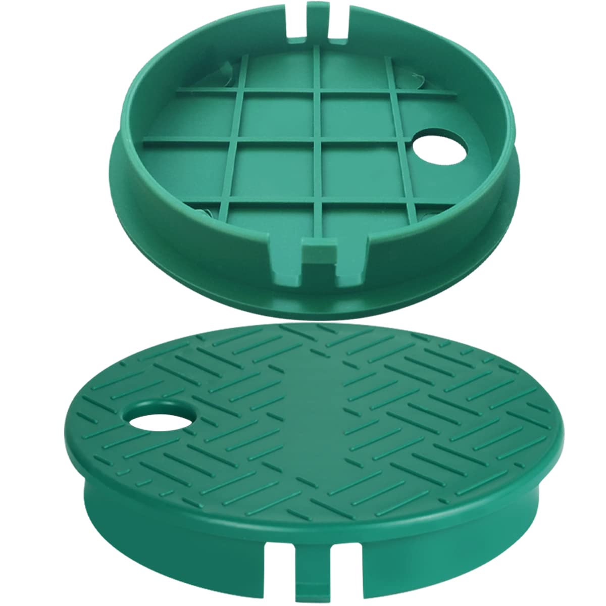 DVECUE Sprinkler Valve Box Cover Irrigation Circular Valve Box Cover Lid 6 Inch 2 Pieces for Sprinkler Irrigation System