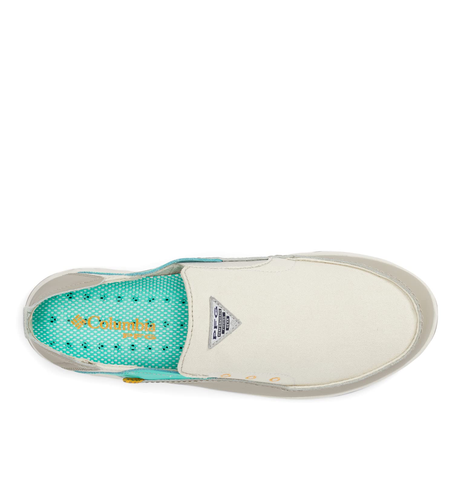 Columbia Men's Bahama Vent PFG Boat Shoe, Cloud Grey/Electric Turquoise, 10.5 Wide