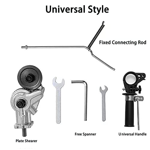 Electric Drill Plate Cutter, Electric Drill Shears Attachment Cutter Nibbler, Double Headed Sheet Metal Nibbler Cutter, Safe and Durable Drill Attachment for Metal Cutting