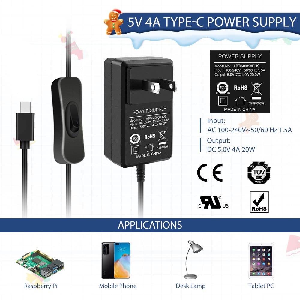 DVOZVO Raspberry Pi 4 2GB Starter Kit, 5V 4A Raspberry Pi 4 Power Supply with ON/Off Switch,Raspberry Pi 4 Aluminum Case,4K HDMI Cables for Raspberry Pi 4B - 32GB Edition (2GB RAM)