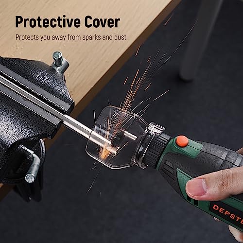 DEPSTECH Rotary Tool, 180W Power Multi Tools Kit 6 Variable Speed 40000RPM Max, Universal Keyless Chuck & Flex Shaft, 128Pcs Accessories Electric Drill Set for Carving, Drilling, Sanding, DIY Craft