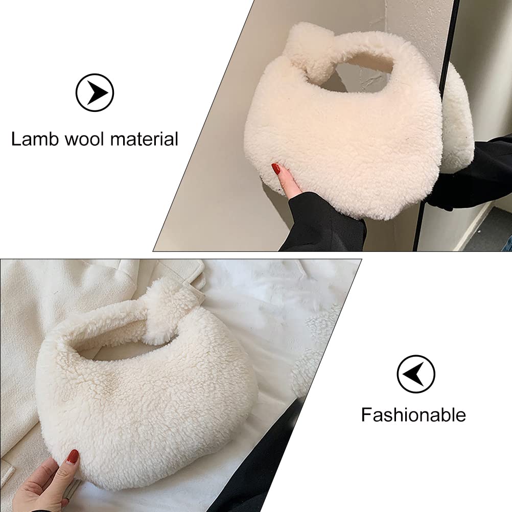 VALICLUD Winter Plush Dumpling Bag Fashionable Handbag Portable Storage Pouch