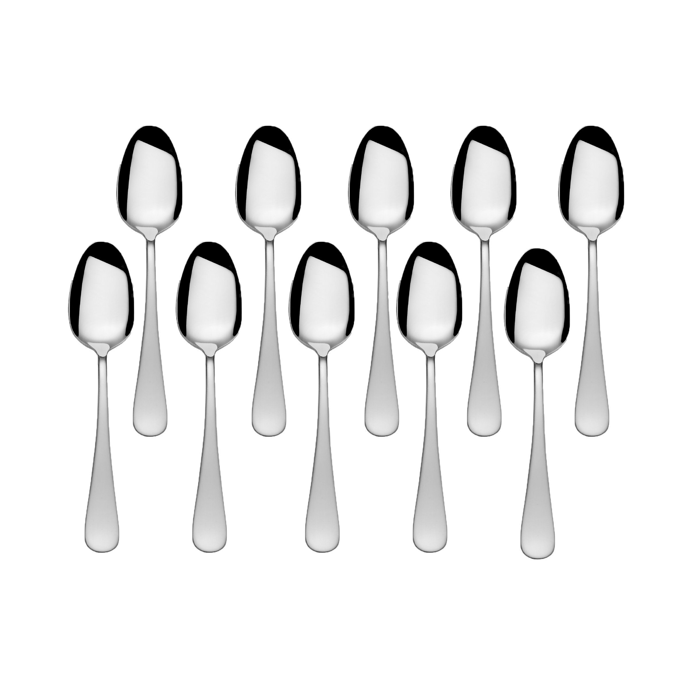 Gourmet Basics by Mikasa Satin Symmetry Stainless Steel Teaspoon, Set of 10,Silver