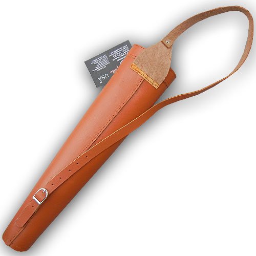 Carol 17" Long Traditional Finished Leather Arrow Back Quiver BFAQ8316A-F TAN.